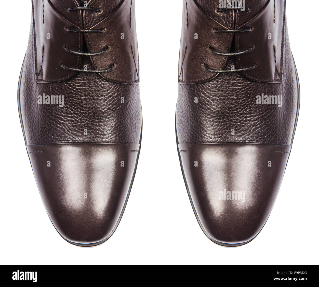 Tip of male shoes isolated on white Stock Photo - Alamy