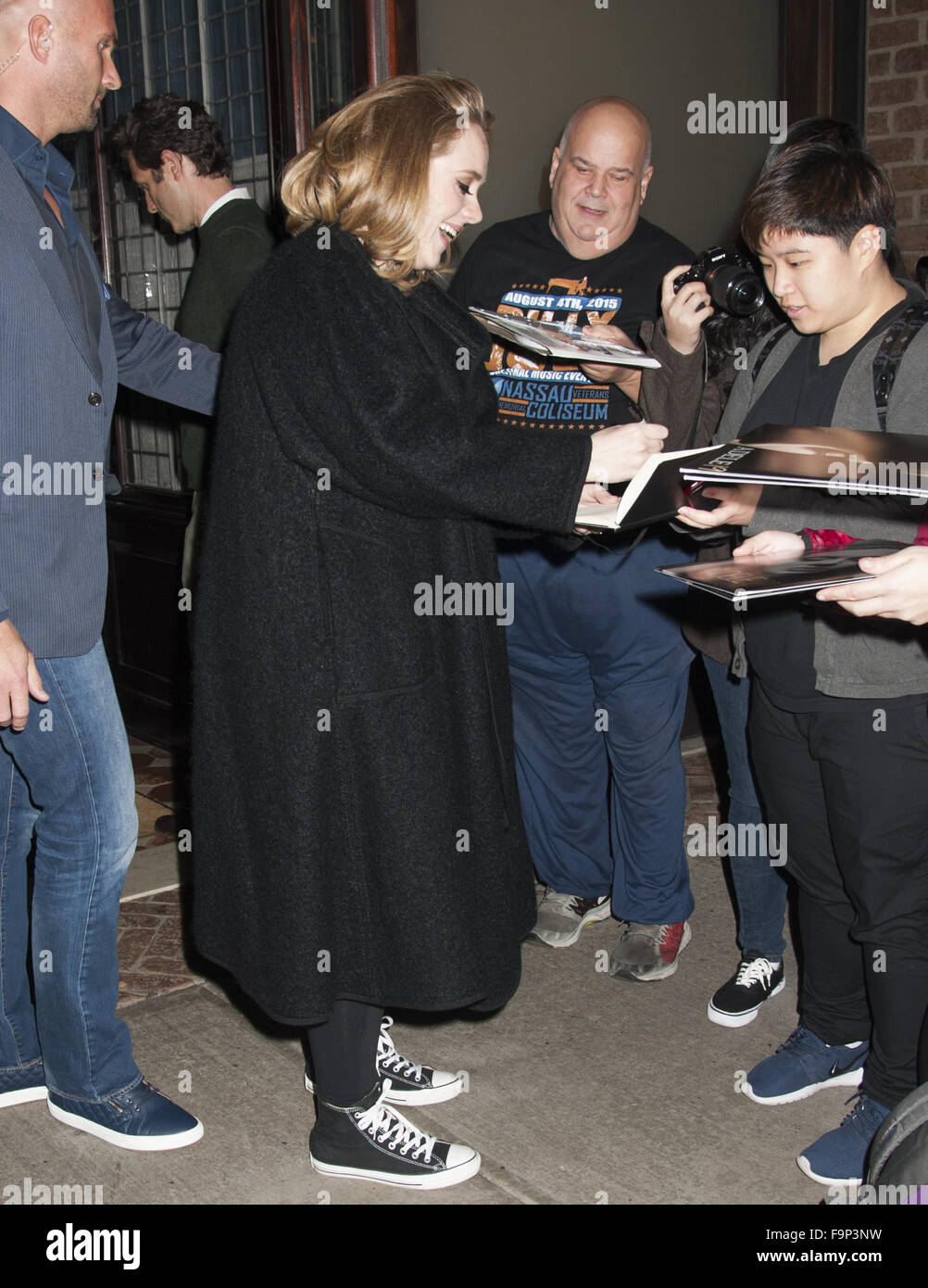 Adele Poses with Fans at NYC Hotel Featuring: Adele Adkins Where: New ...