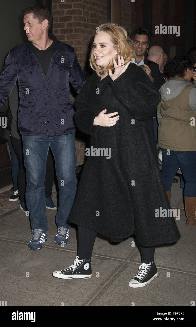 Adele Poses with Fans at NYC Hotel Featuring: Adele Adkins Where: New ...