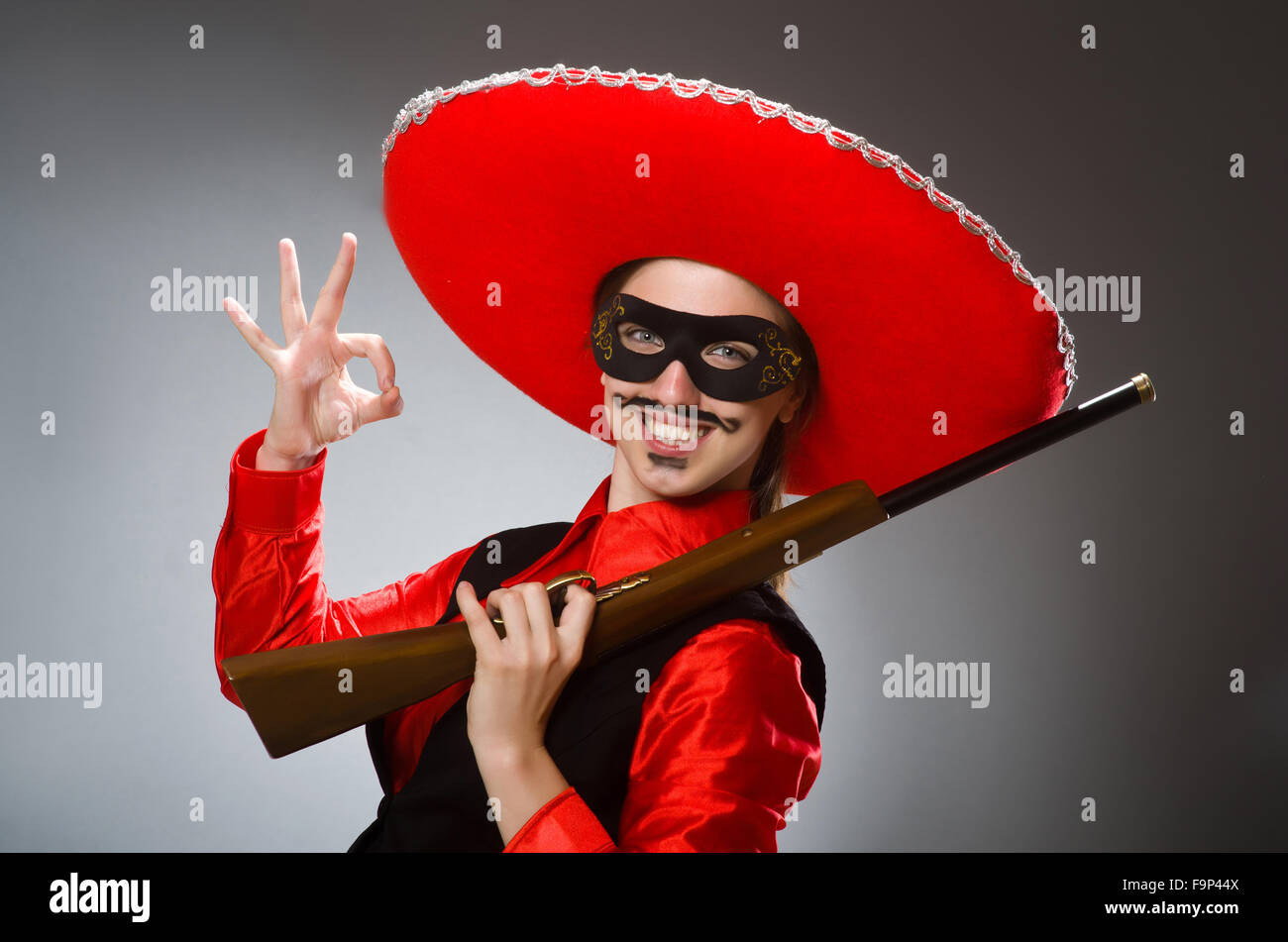 Person wearing sombrero hat in funny concept Stock Photo - Alamy