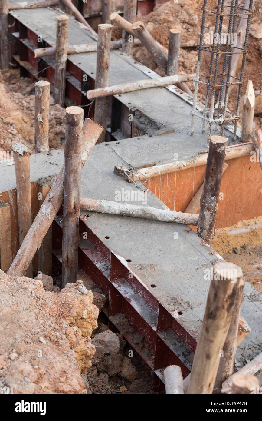 pillar and beam being constructed at the construction site Stock Photo ...