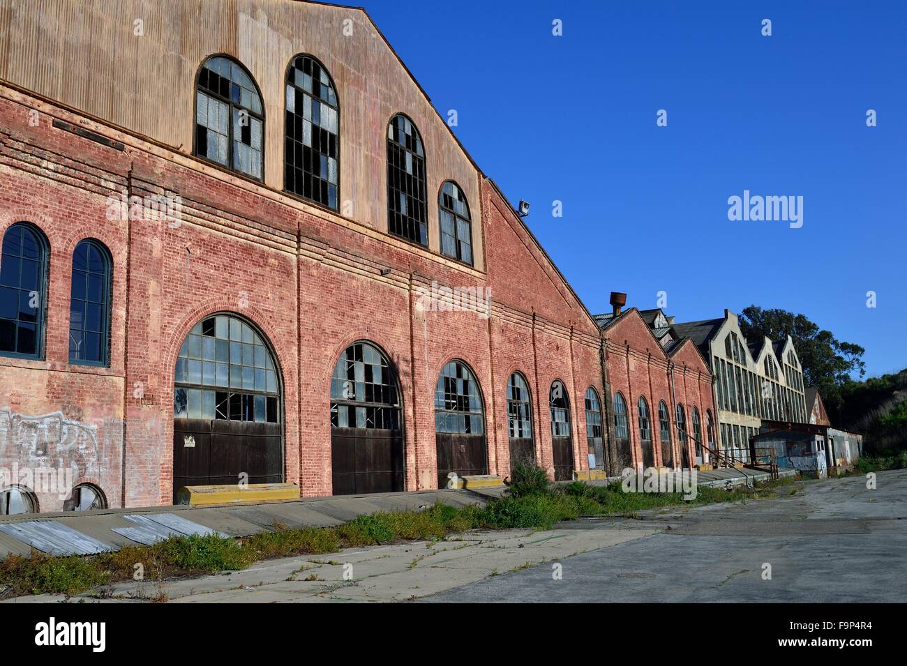 abandoned industrial red brick building San Francisco Dog Patch Pier ...