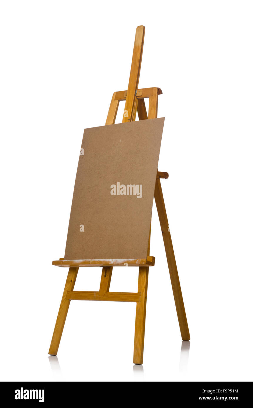 Easel isolated on the white background Stock Photo - Alamy