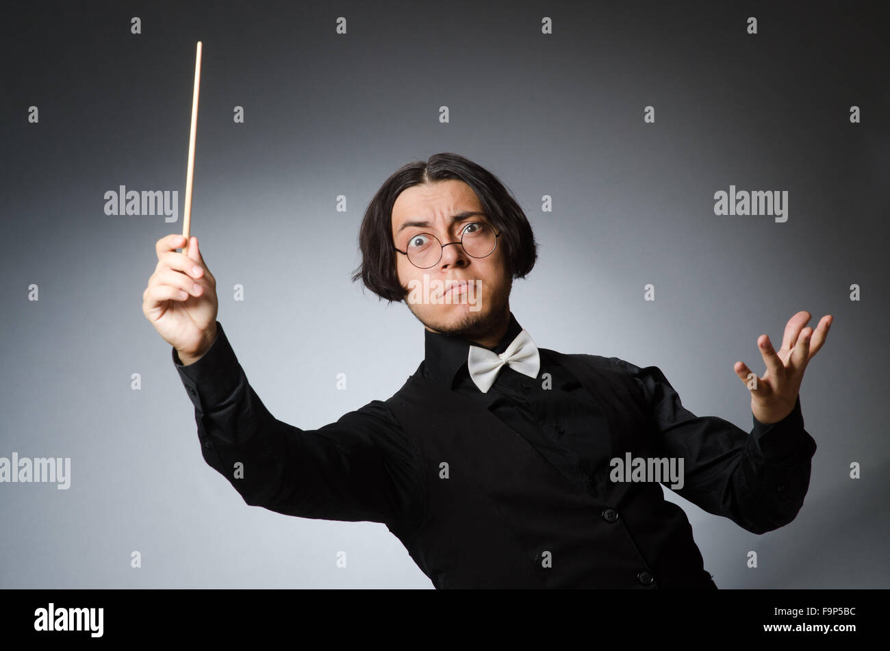 Funny conductor in musical concept Stock Photo - Alamy