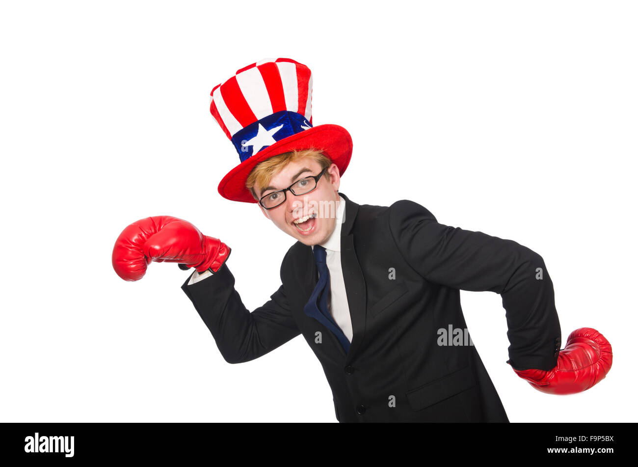 Man wearing hat with american symbols Stock Photo - Alamy