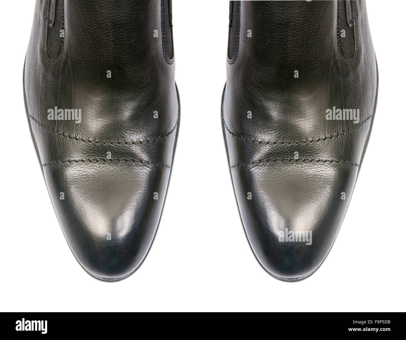 Tip of male shoes isolated on white Stock Photo - Alamy