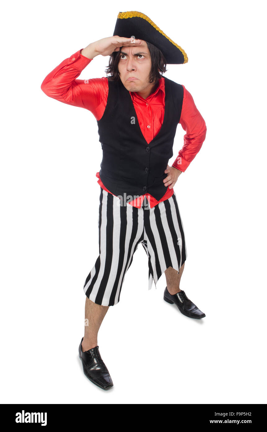 Funny pirate isolated on the white Stock Photo - Alamy