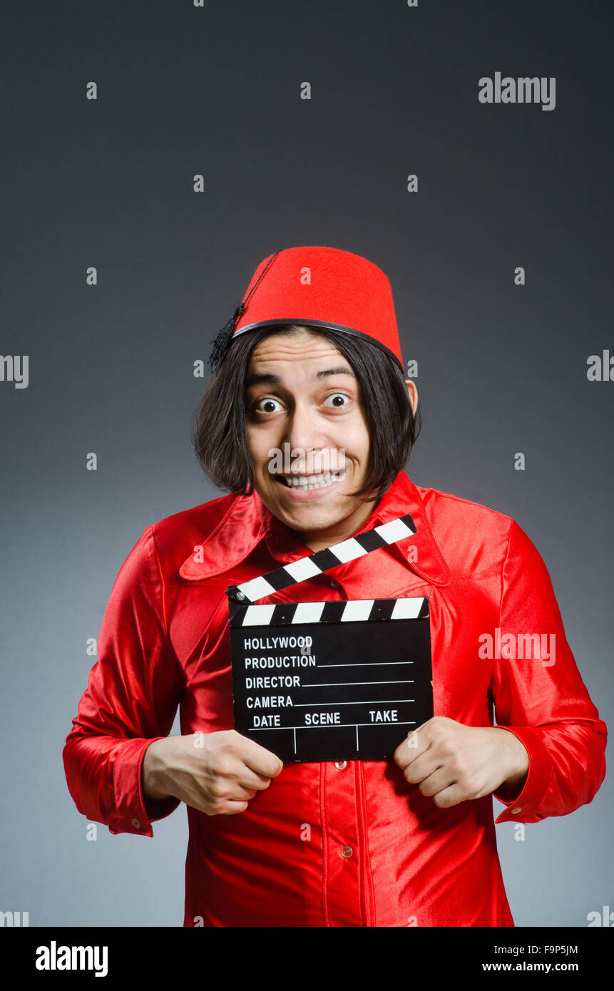 Man wearing red fez hat Stock Photo - Alamy