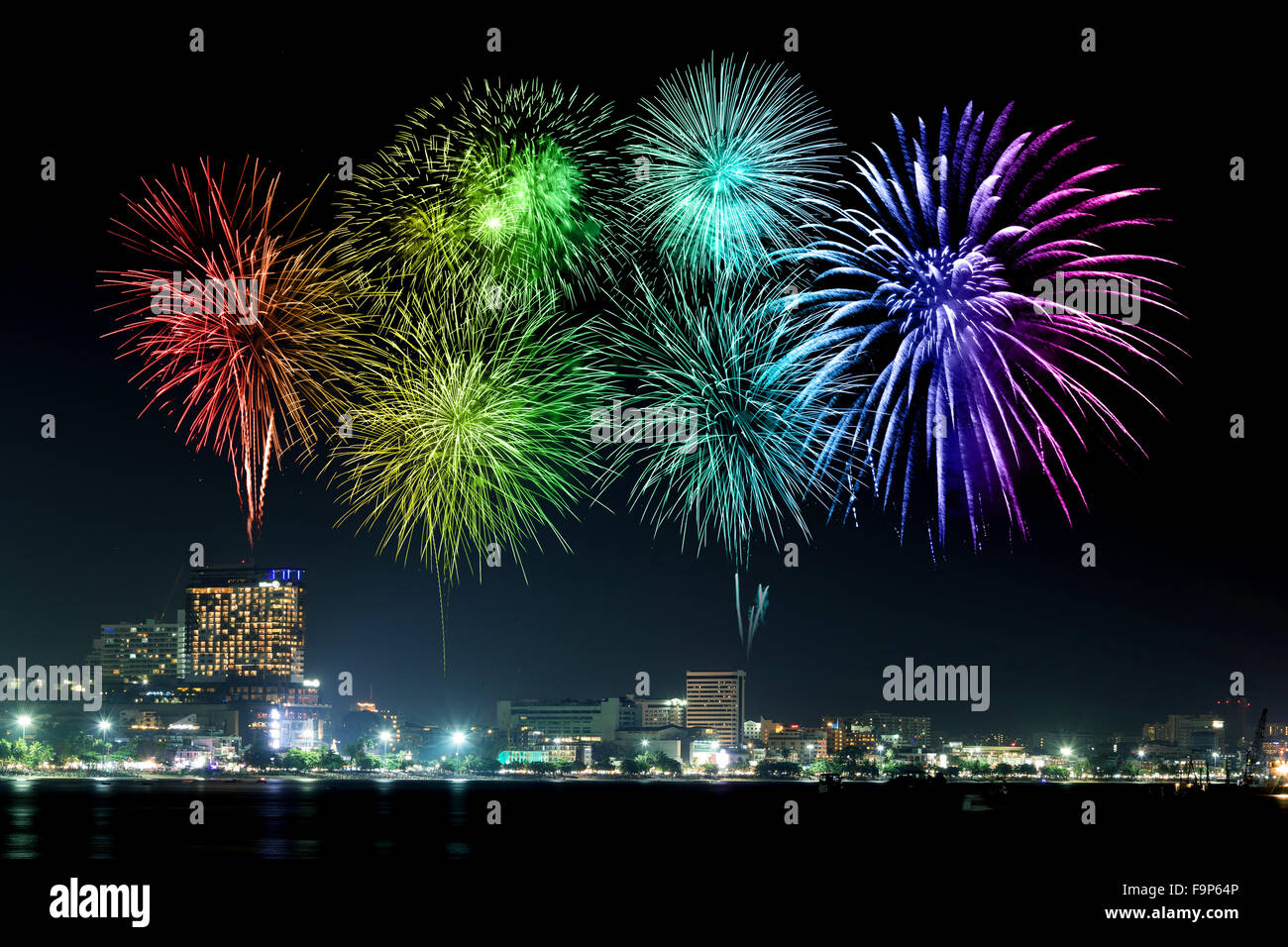 Pattaya International Fireworks Festival at Chonburi, Thailand Stock ...