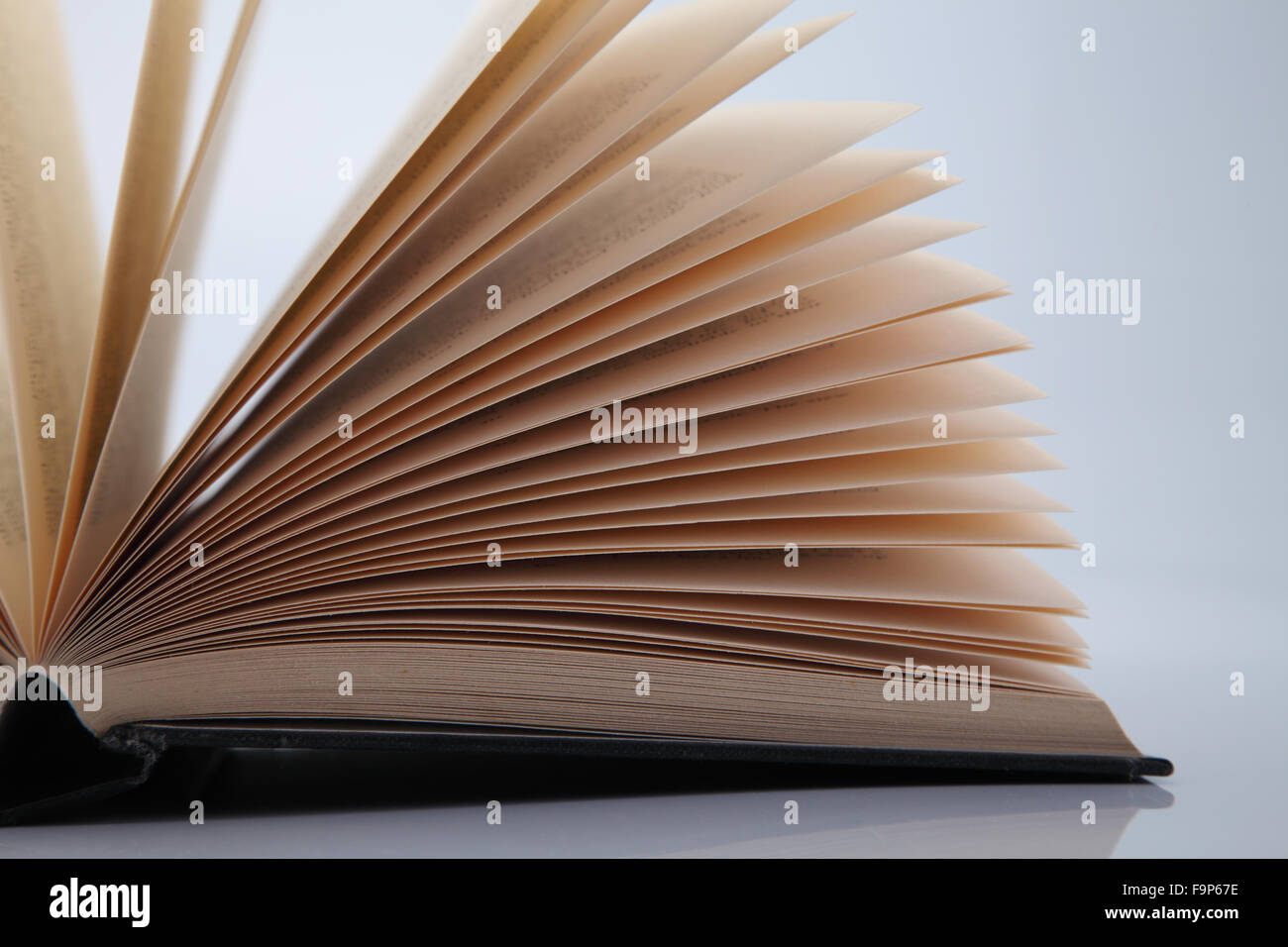 Fanned book pages close up Stock Photo - Alamy