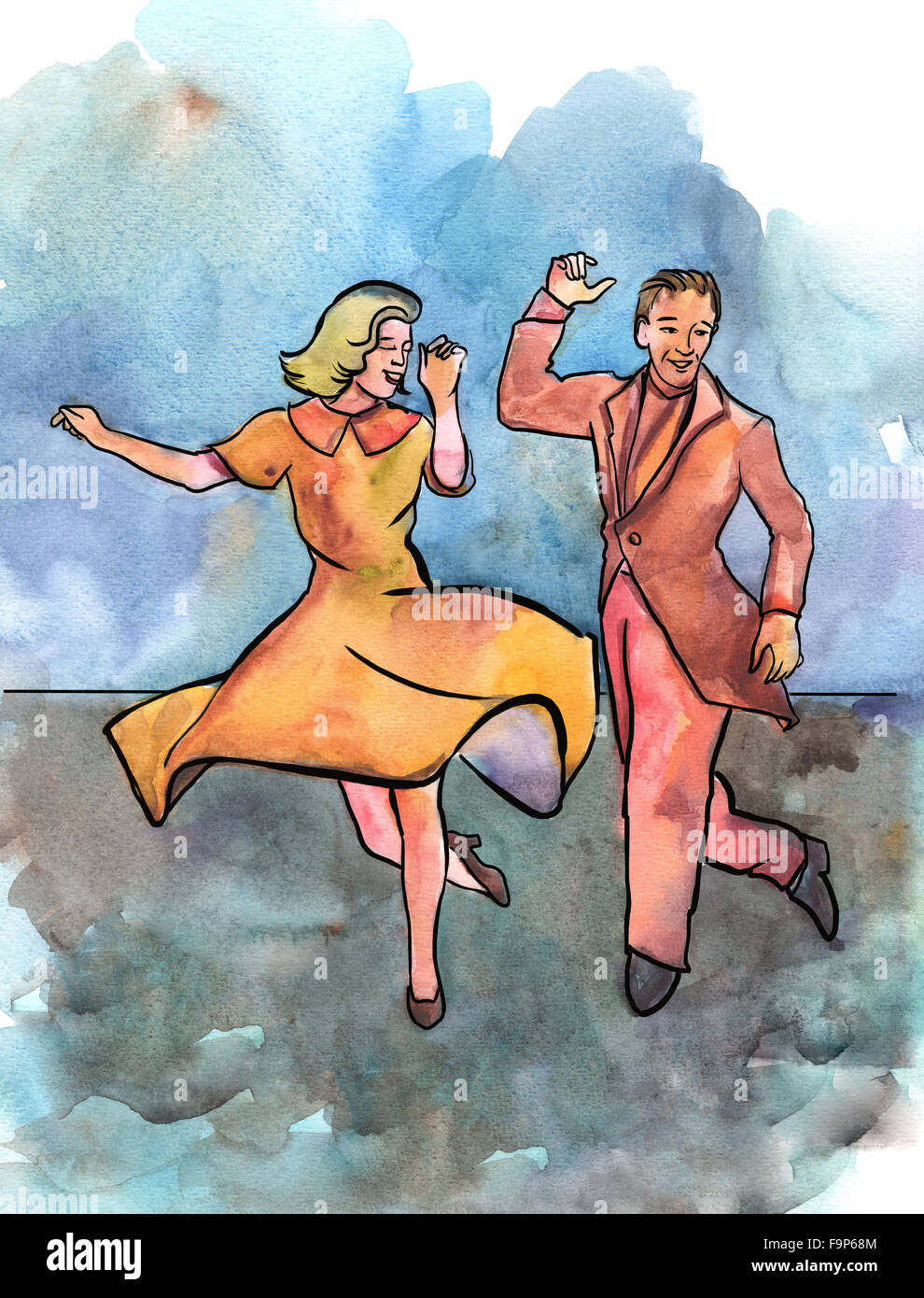 man and woman dancing tango Stock Photo - Alamy