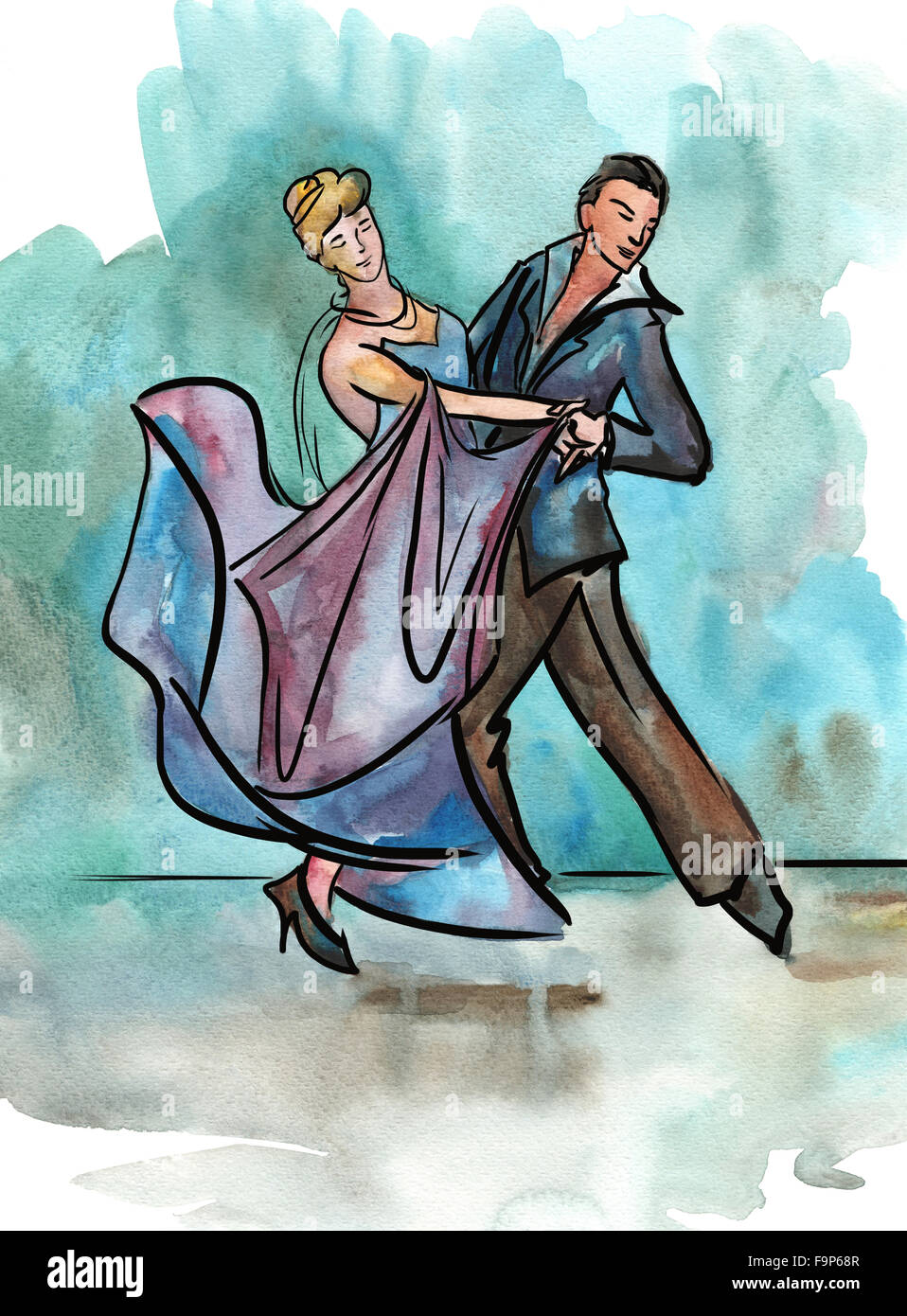 Man and woman dancing tango Stock Photo - Alamy