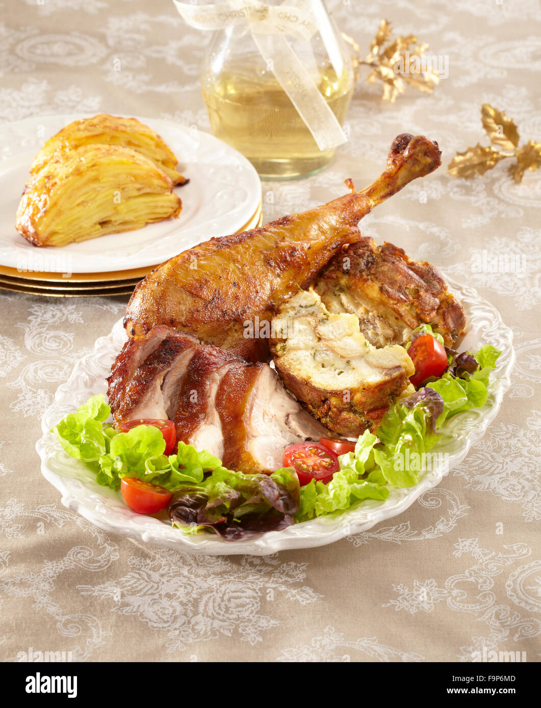 Christmas turkey with walnut stuffing Stock Photo - Alamy