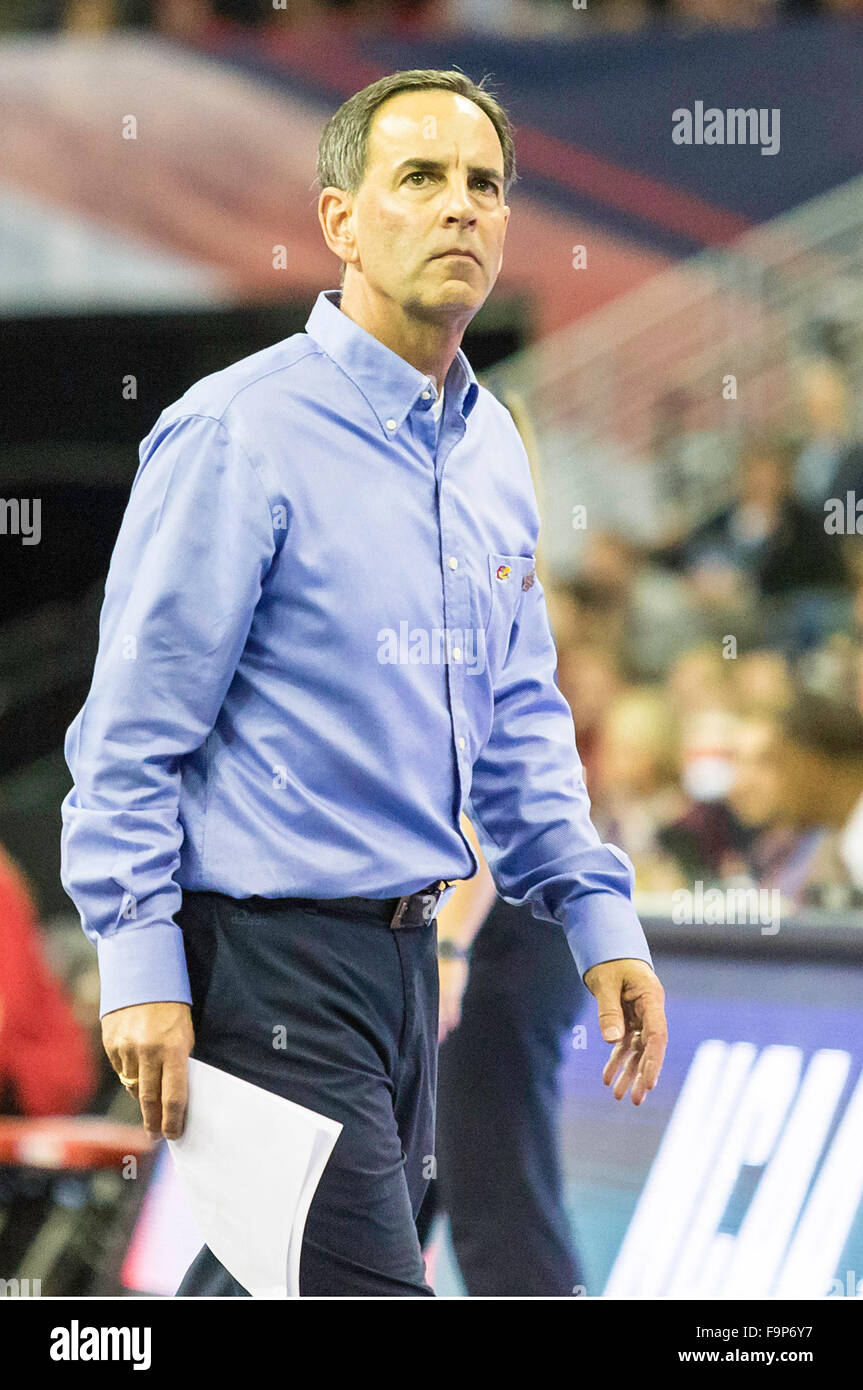 Omaha, NE. USA. 17th Dec, 2015. Kansas head coach Ray Bechard in action ...