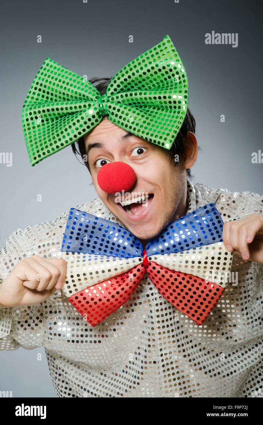 Funny clown with red nose Stock Photo - Alamy