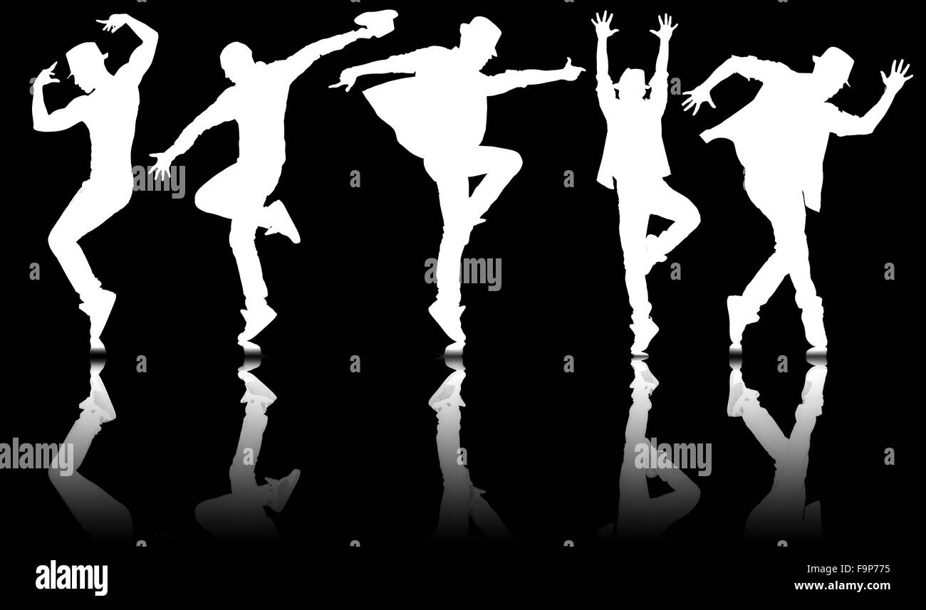 Silhouettes of dancers in dancing concept Stock Photo - Alamy