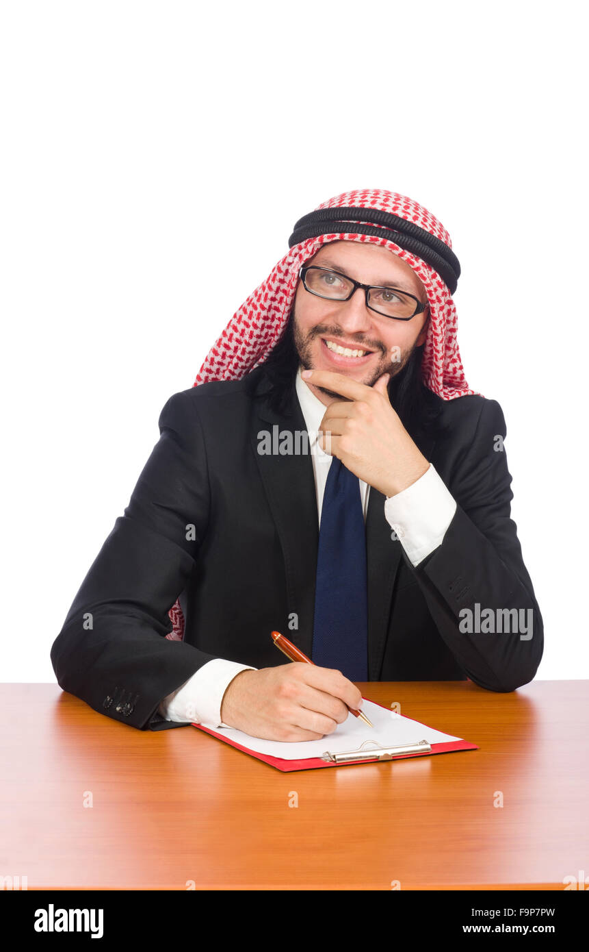 Arab businessman isolated on white Stock Photo - Alamy