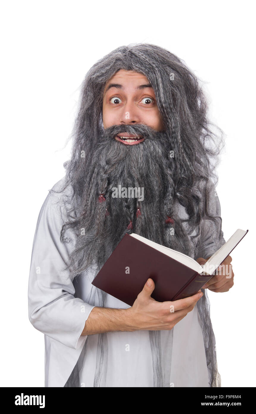 Funny old man isolated on white Stock Photo - Alamy