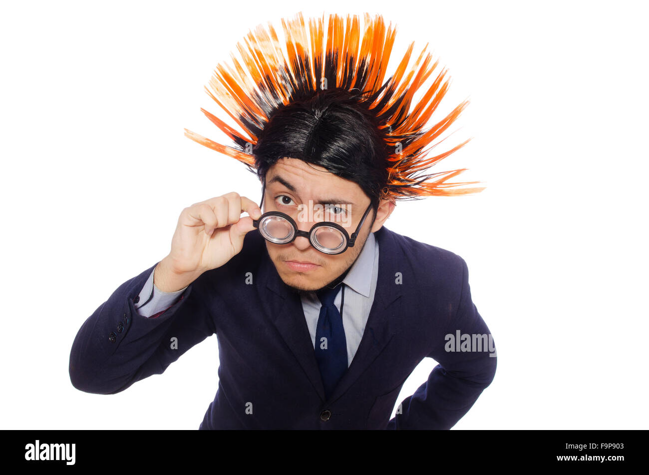 Funny man with mohawk hairstyle Stock Photo - Alamy