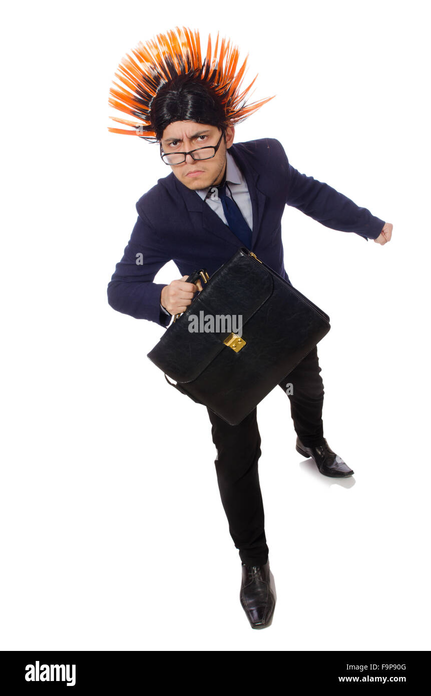 Funny man with mohawk hairstyle Stock Photo - Alamy