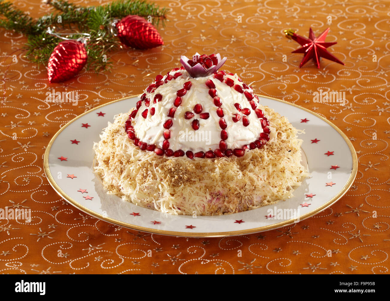 Tsar's hat (layered salad Stock Photo - Alamy