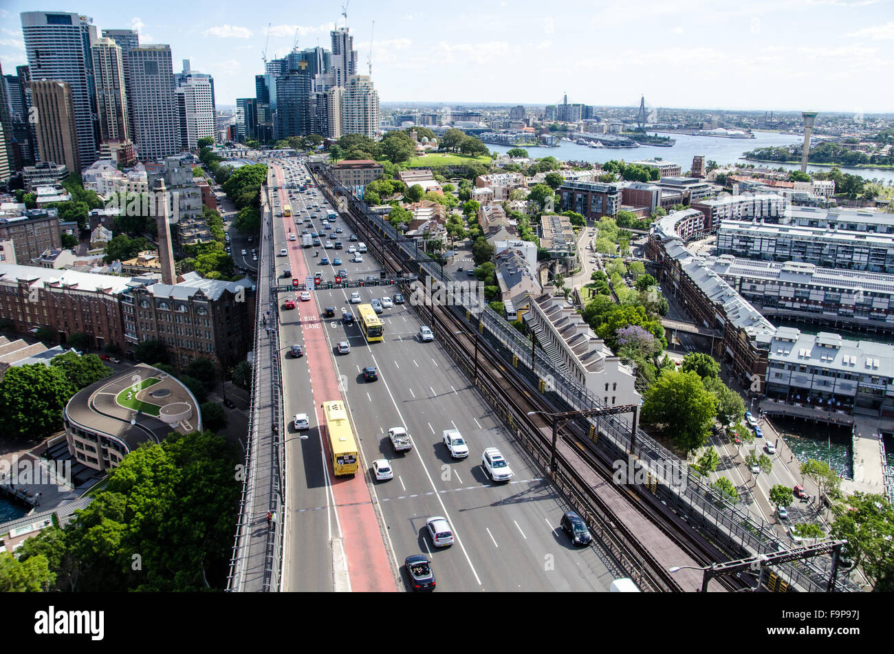 View seen from the Sydney Harbour Bridge Pylon Lookout Stock Photo - Alamy