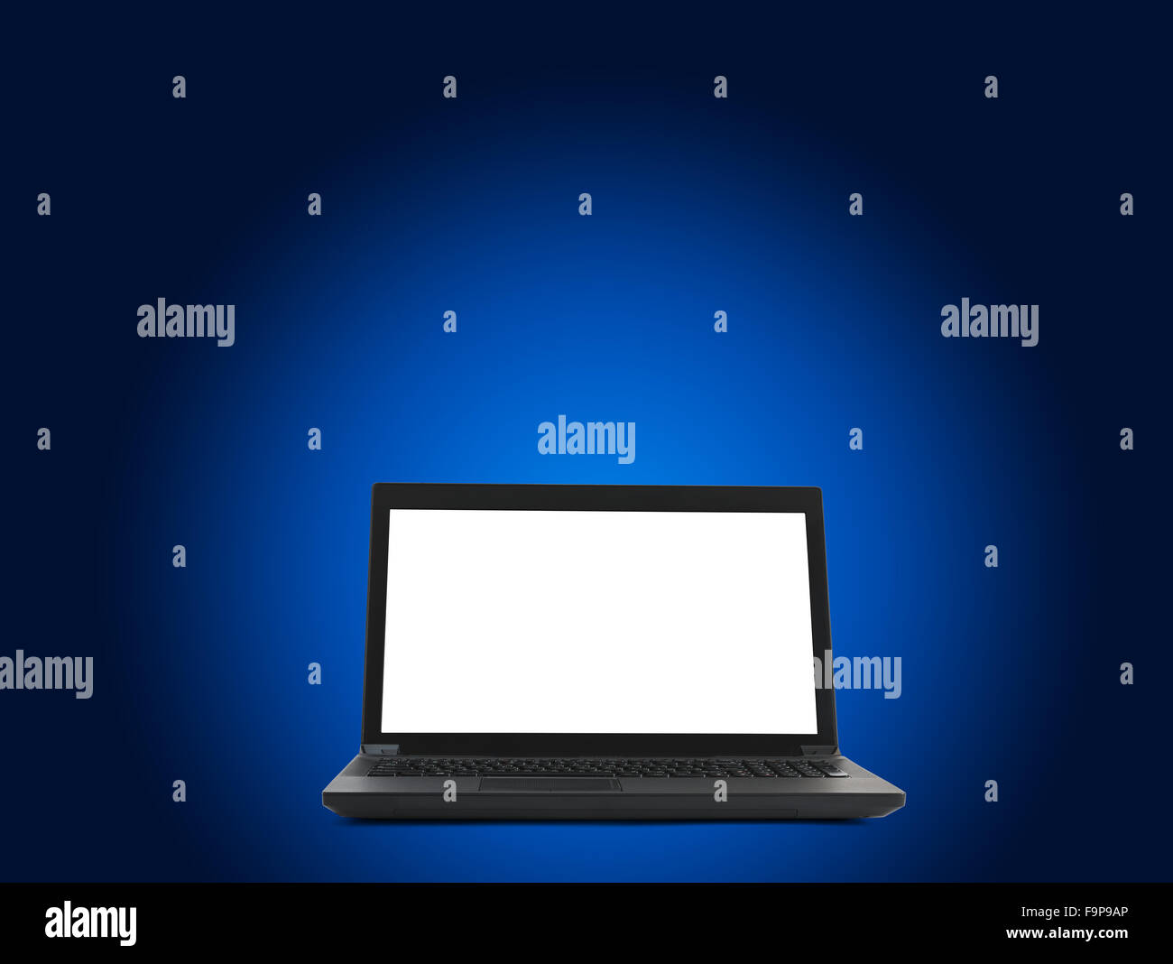Laptop with blank screen Stock Photo - Alamy