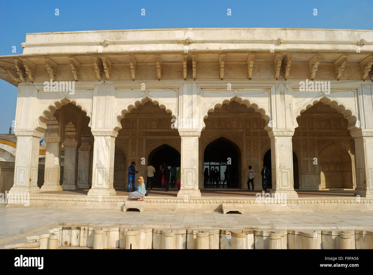 marble building inside red fort agra india Stock Photo - Alamy