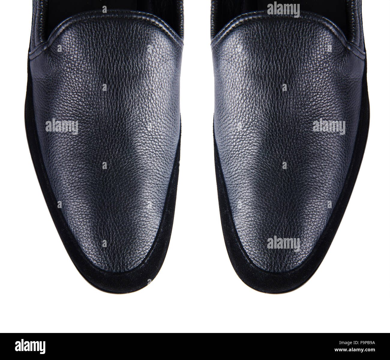 Tip of male shoes isolated on white Stock Photo - Alamy
