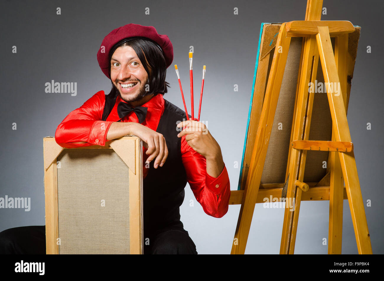 Man artist in art concept Stock Photo - Alamy
