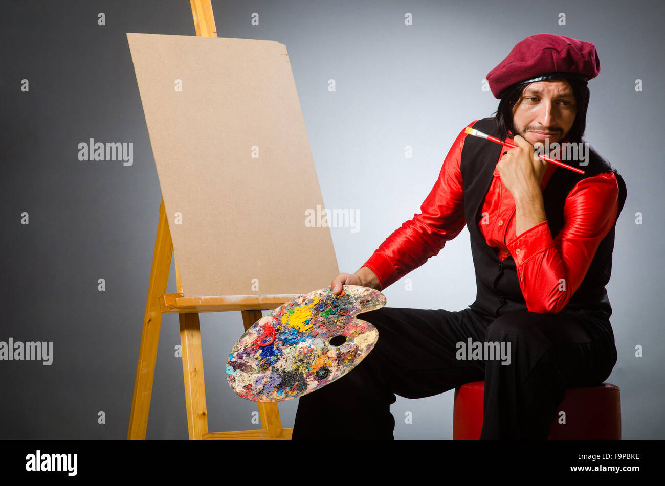 Man artist in art concept Stock Photo - Alamy