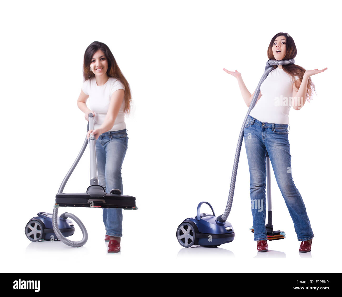 Collage woman cleaning vacuum hi-res stock photography and images - Alamy