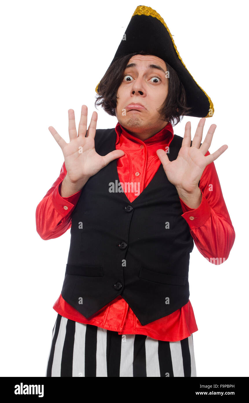 Funny pirate isolated on the white Stock Photo - Alamy