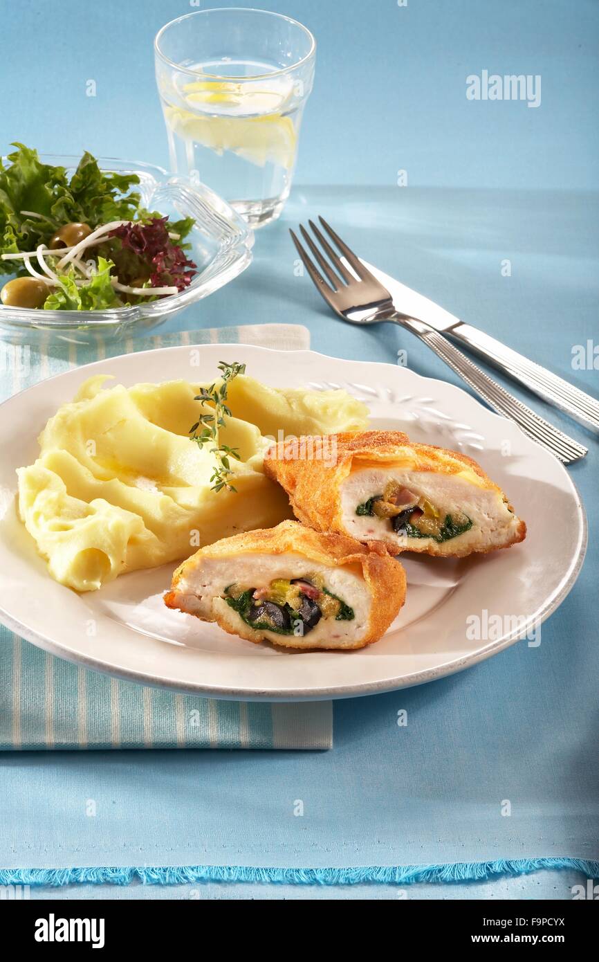 Fried stuffed chicken Stock Photo - Alamy