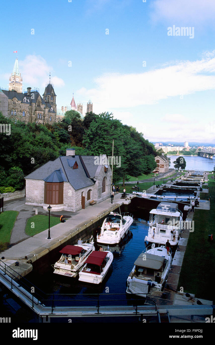 Rideau Canal, Ottawa, Ontario, Canada - Locks at National Historic Site ...