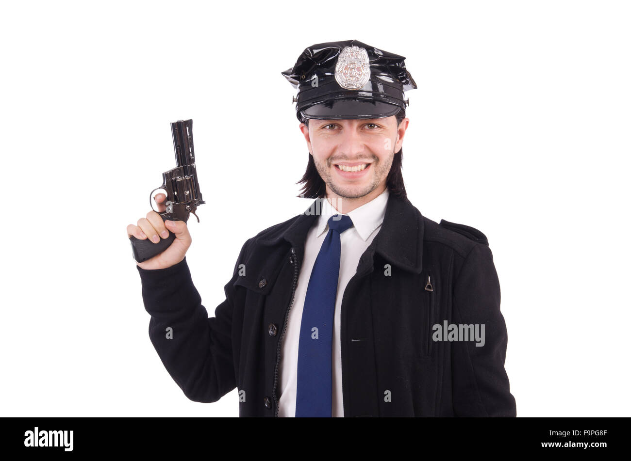 Police officer isolated on white Stock Photo - Alamy