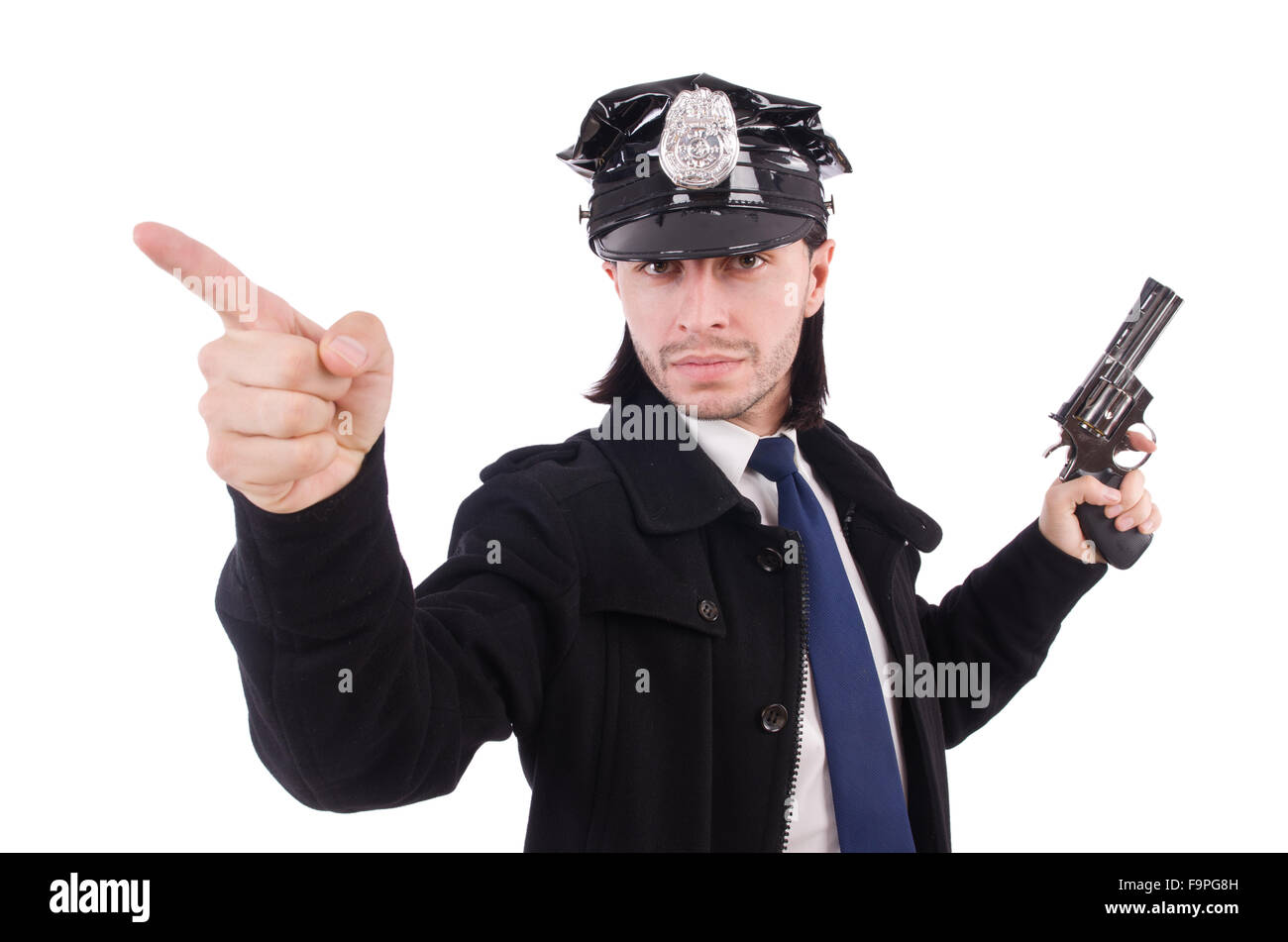 Police officer isolated on white Stock Photo - Alamy