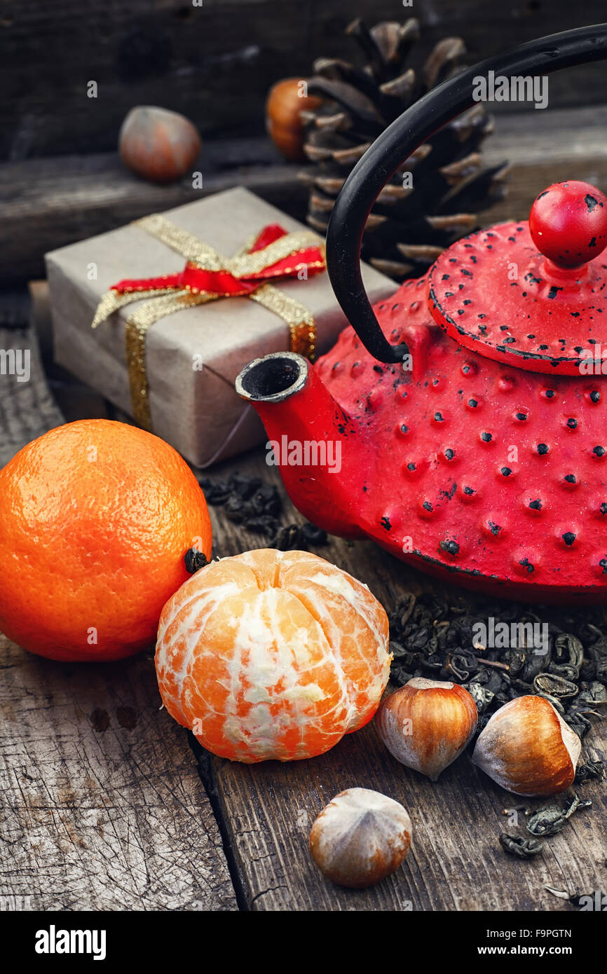 Still life winter tea party Stock Photo - Alamy