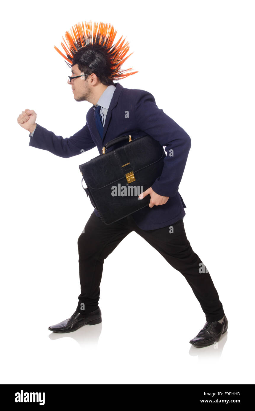 Funny man with mohawk hairstyle Stock Photo - Alamy