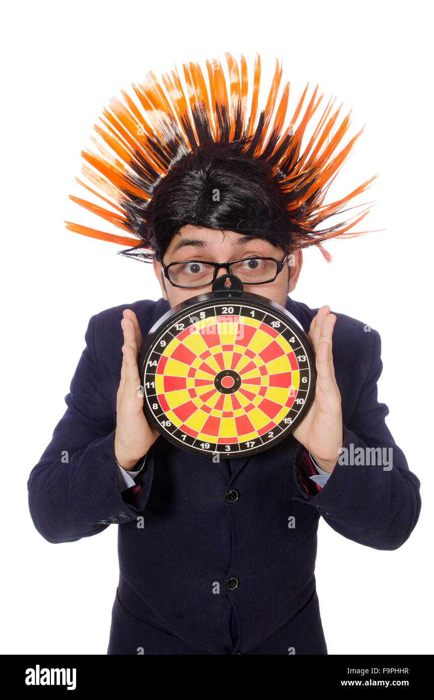 Funny man with mohawk hairstyle Stock Photo - Alamy