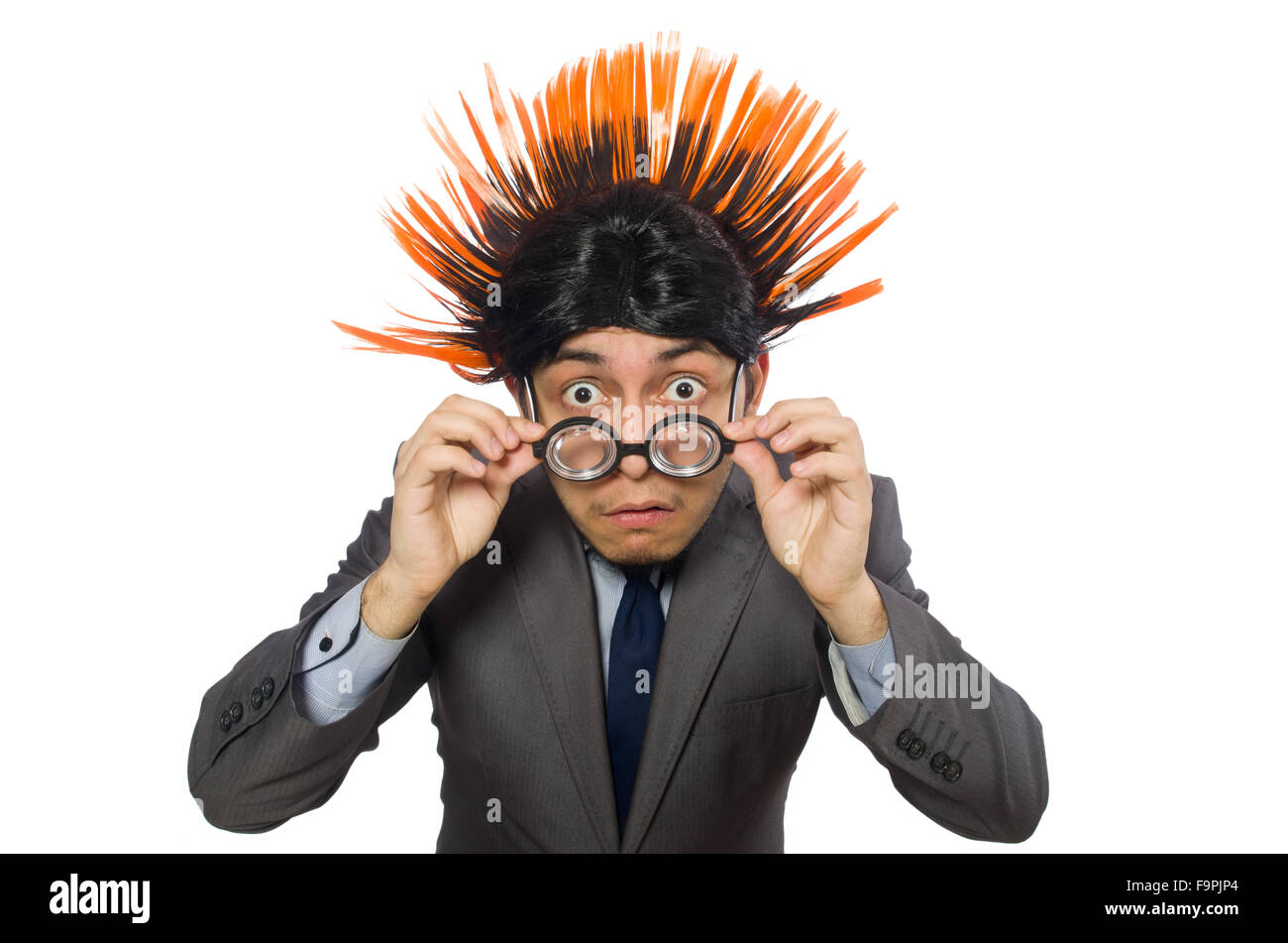 Funny man with mohawk hairstyle Stock Photo - Alamy