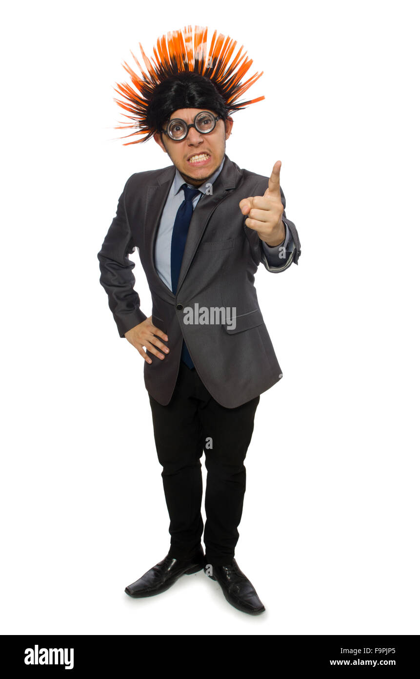 Funny man with mohawk hairstyle Stock Photo - Alamy