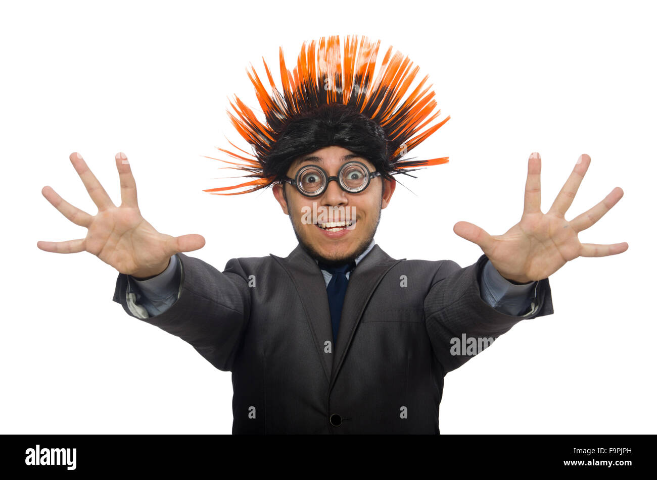 Funny man with mohawk hairstyle Stock Photo - Alamy