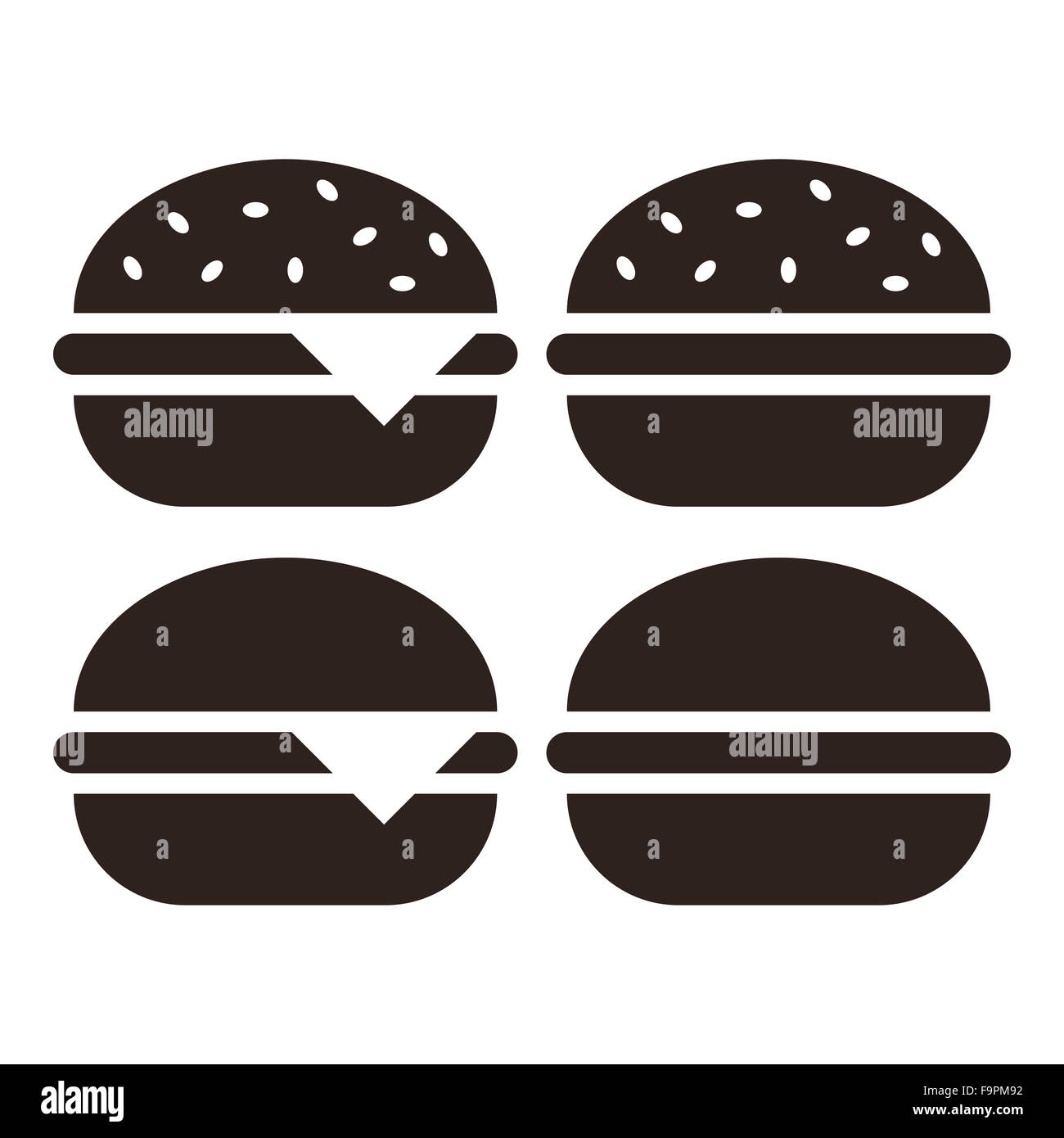 Hamburger icon set isolated on white background Stock Photo - Alamy