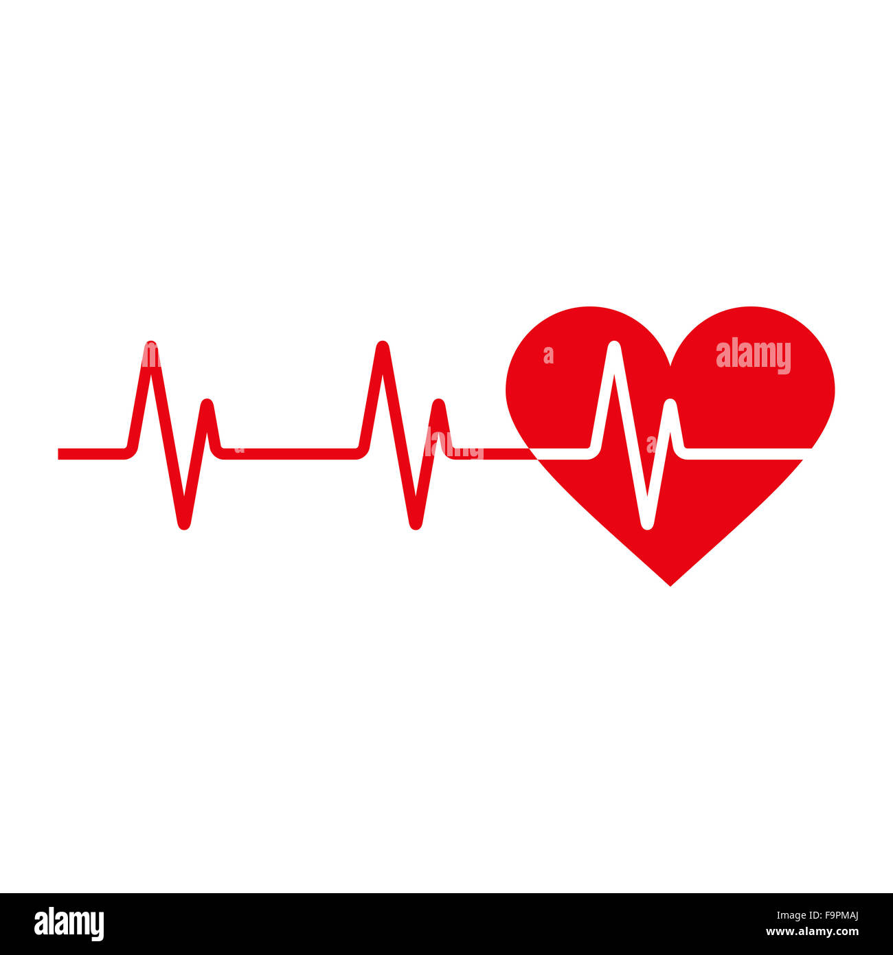 Heartbeat icon. Electrocardiogram, ecg or ekg isolated on white ...