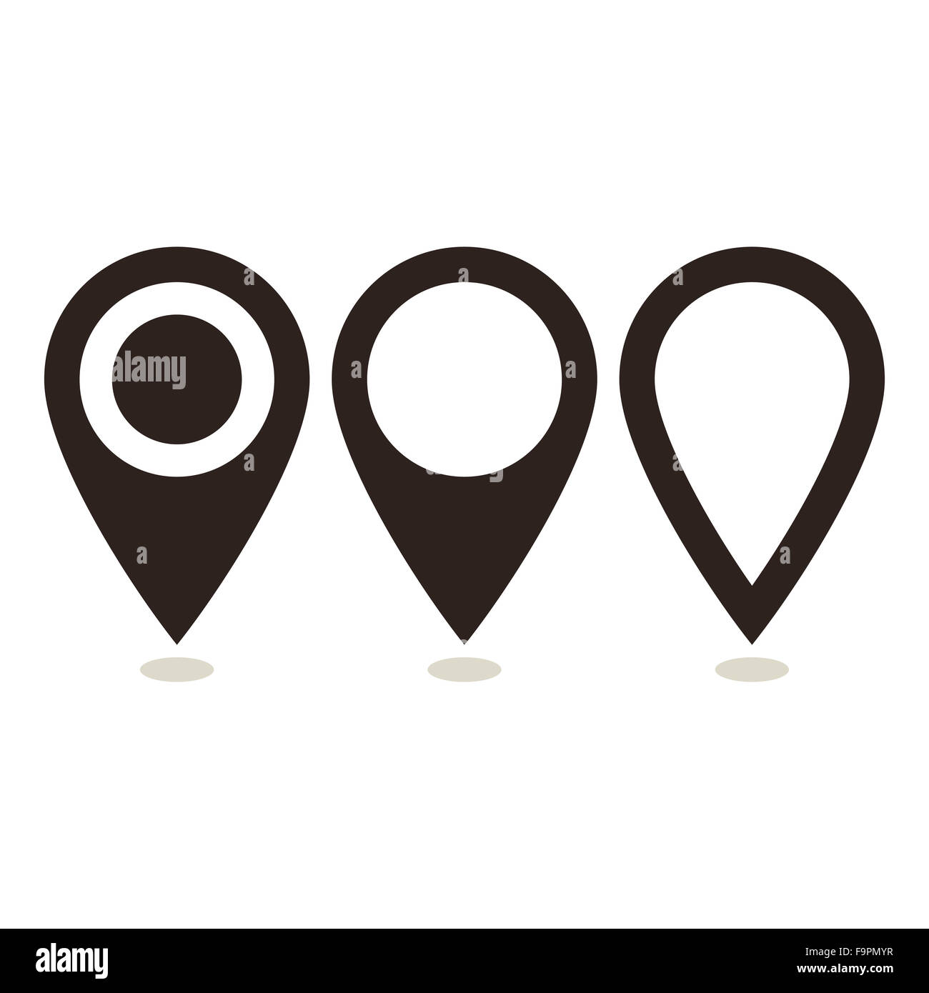 Set of map pointers isolated on white background Stock Photo - Alamy