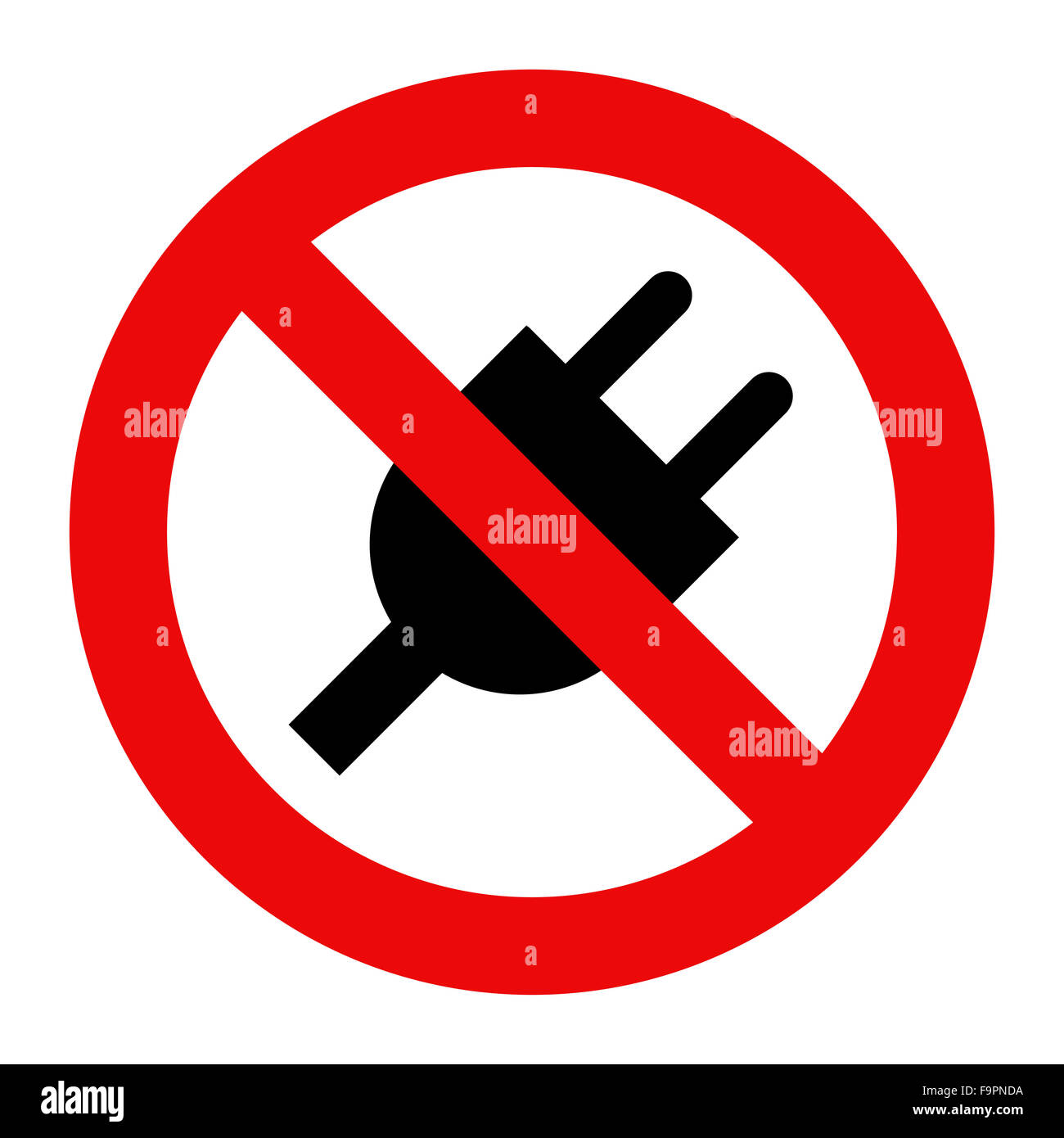 No plug icon isolated on white background Stock Photo - Alamy