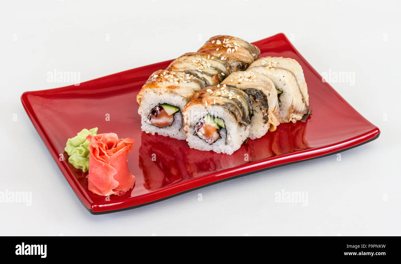 Japanese traditional Cuisine - Maki Roll with Cucumber , Cream Cheese ...