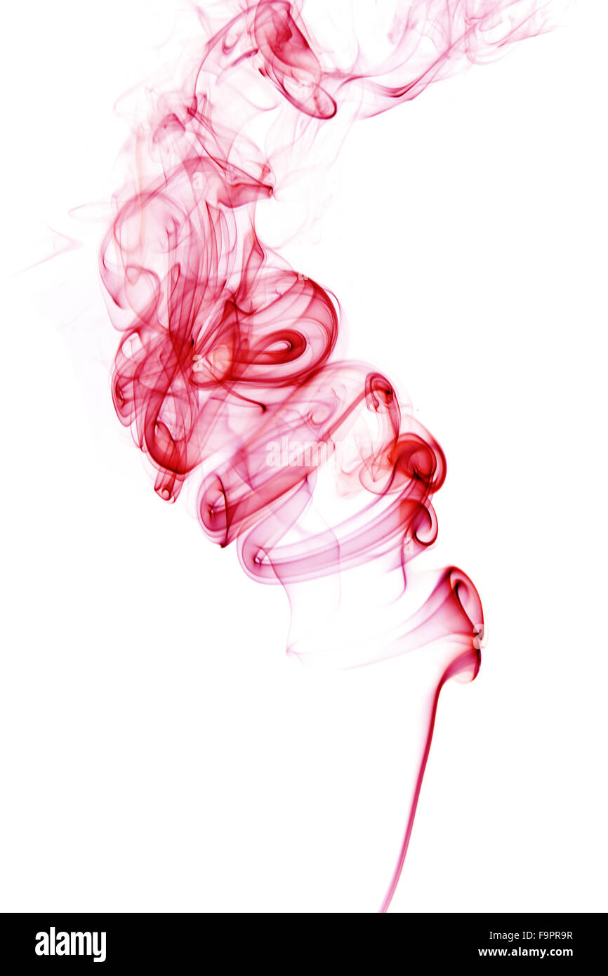 Red smoke isolated on white Stock Photo - Alamy
