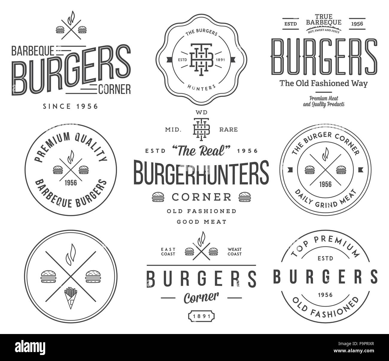 Vector fast food badges and icons for any use Stock Vector Image & Art ...
